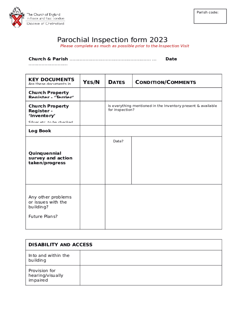 Inspection of Churches, Registers Etc - cloudfront.net Doc Template ...