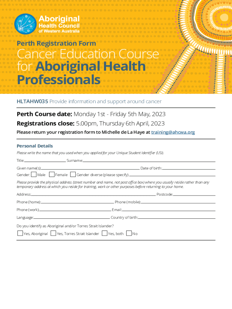 Fillable Online Perth Registration Form Fax Email Print - pdfFiller