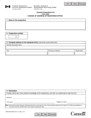 Fillable Online ISED-ISDE 2666E - CHANGE OF ADDRESS OF REGISTERED ...