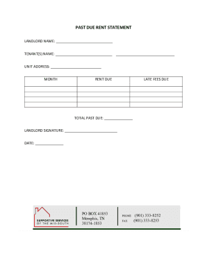 Remplissable En Ligne PAST DUE RENT STATEMENT Fax Email Imprimer ...