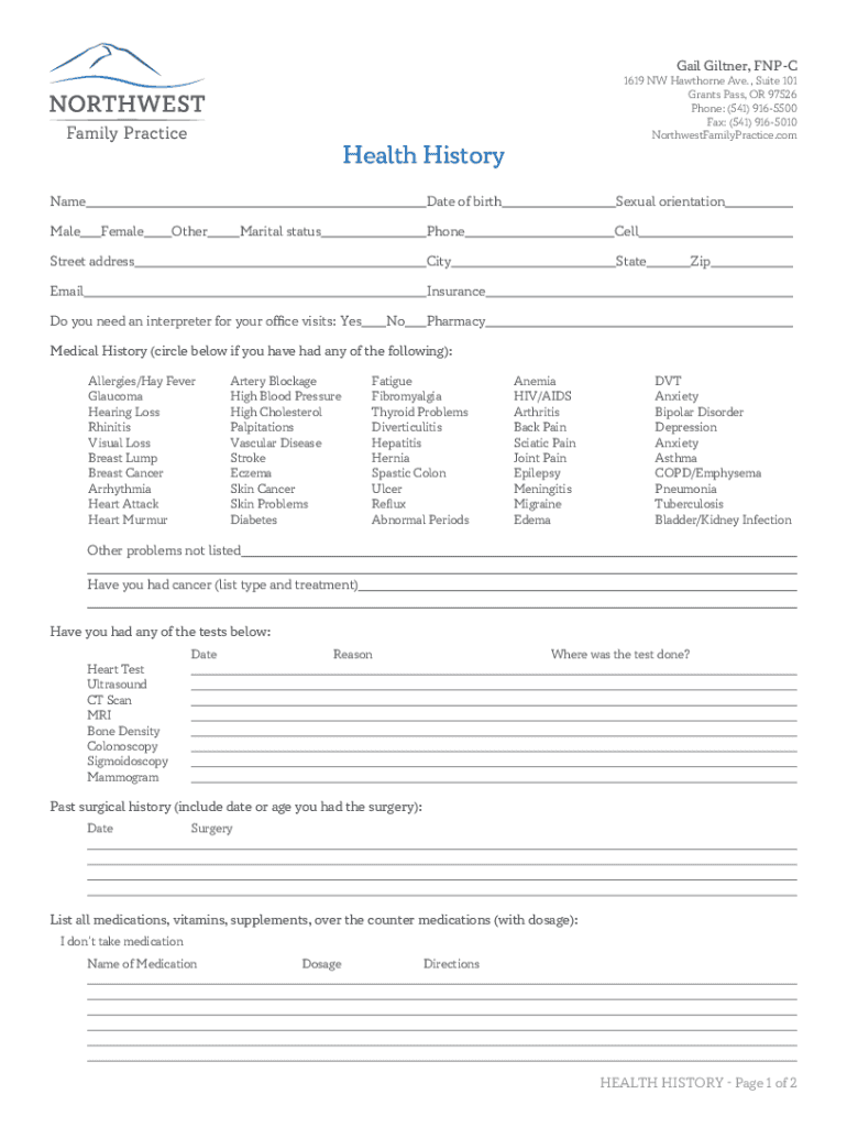 Fillable Online Gail Giltner, FNP-C Fax Email Print - pdfFiller