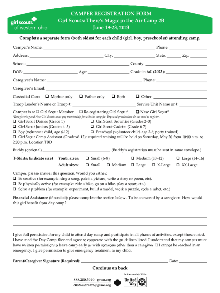 Fillable Online exclusively for leaders and volunteers Fax Email Print - pdfFiller