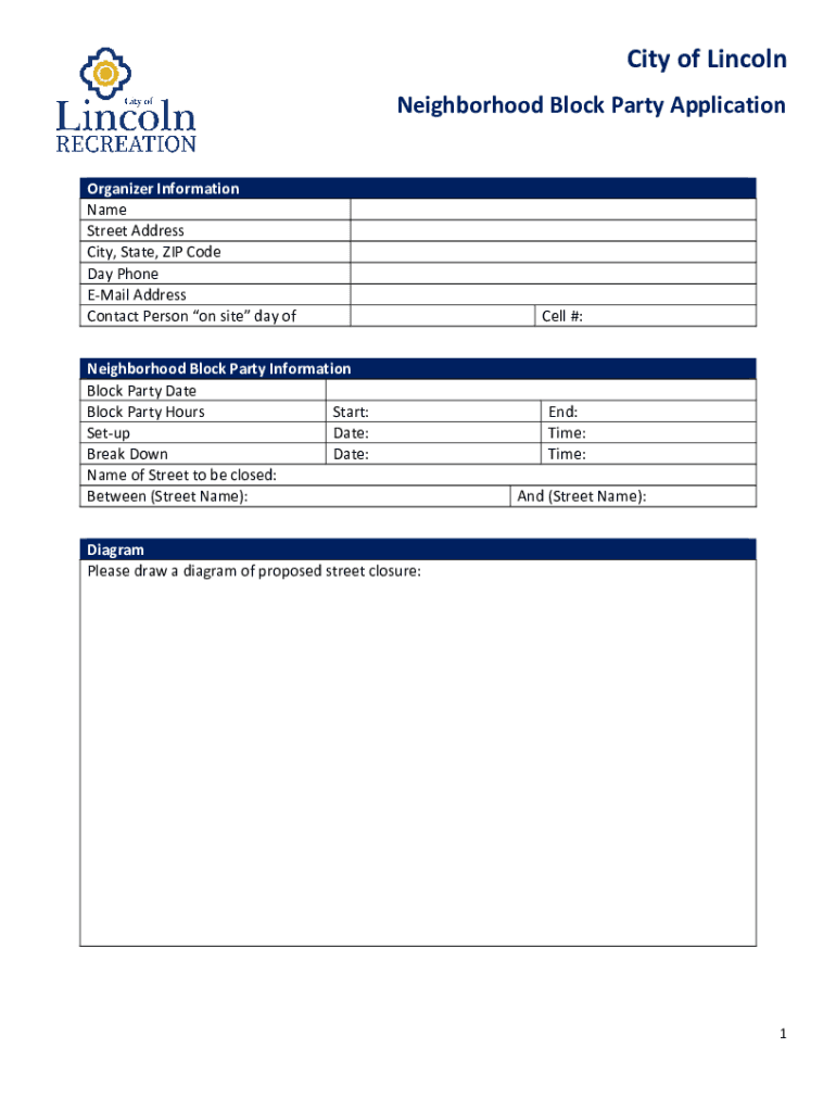 Fillable Online Block Party Permit Application Form Fax Email Print ...