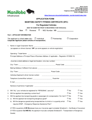 Fillable Online gov mb Manitoba safety fitness certificate application ...