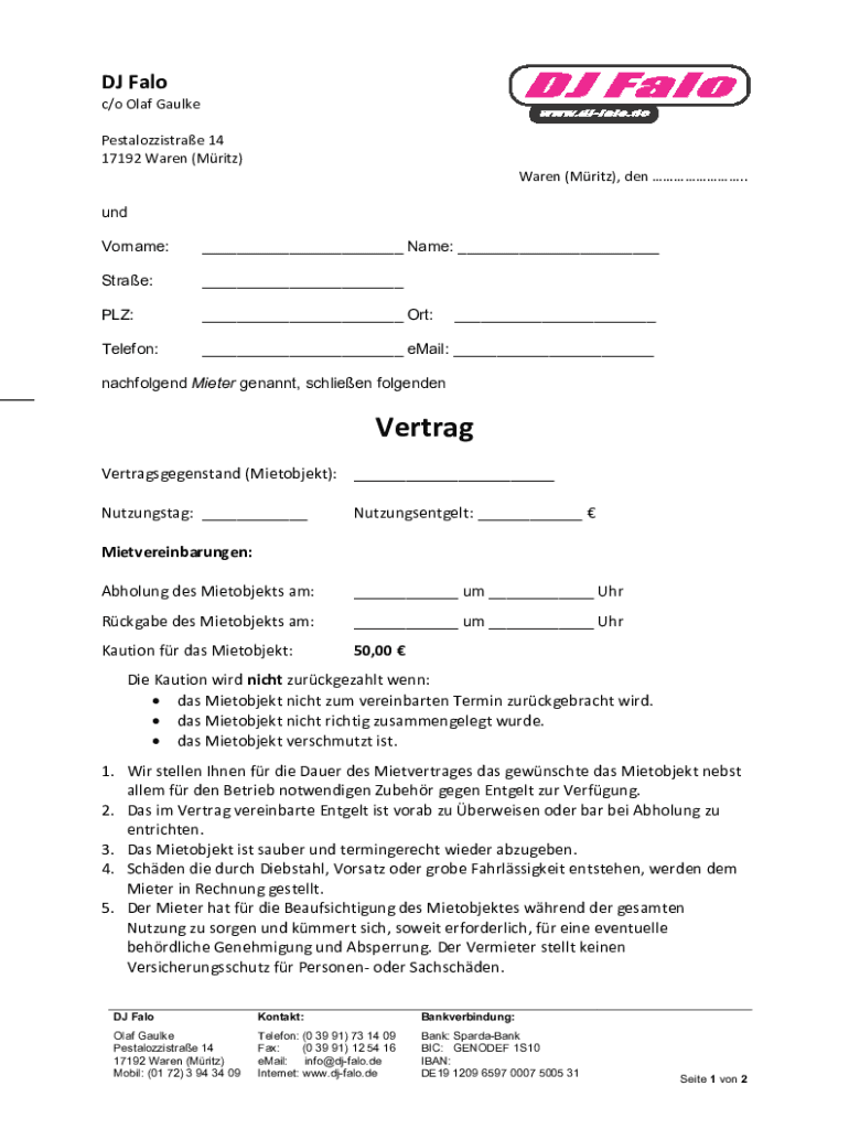 Ausfüllbar Online Vertrag-Huepfburgen-DJ-Falo.pdf - Waren (Mritz) Fax Email Drucken - pdfFiller