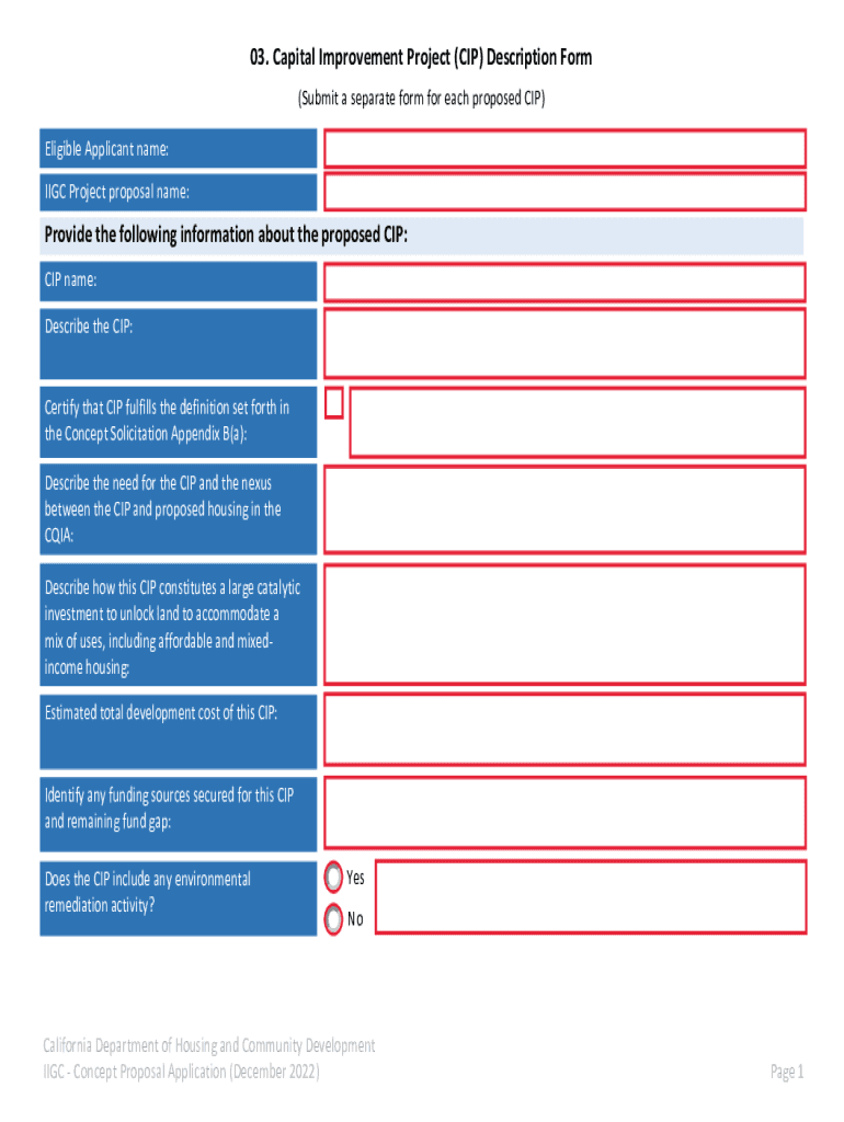 Fillable Online CIP Online Capital Project Request Form Fax Email Print - pdfFiller