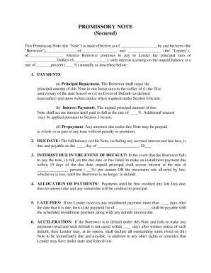 Fillable Online Unsecured Promissory Note Template - Miami Fax Email ...
