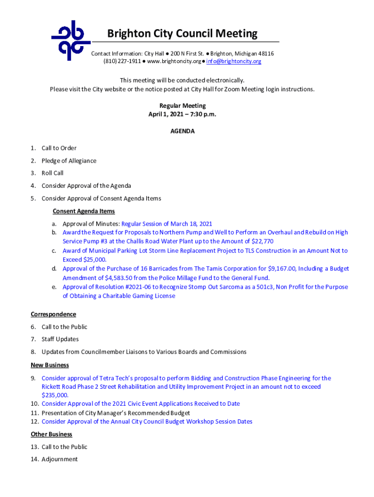 Fillable Online city of brighton human resources Fax Email Print - pdfFiller