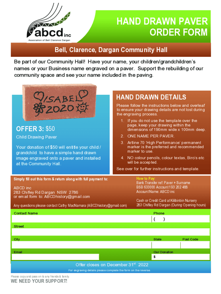 Fillable Online Paver Hand Drawn Form Newsletter.docx Fax Email Print - pdfFiller