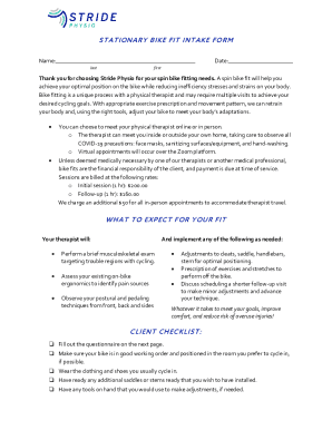 Fillable Online Bike Fit Intake Form Fax Email Print - pdfFiller