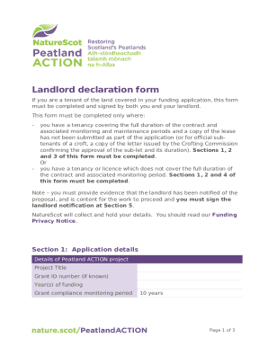 Landlord declaration . Created for NatureScot by JONO Design Doc ...