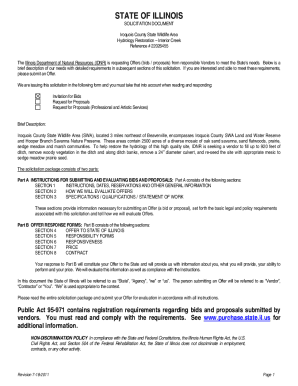 Fillable Online dnr illinois Get the free STATE OF ILLINOIS ...