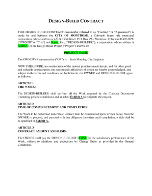 Fillable Online Design Build Agreement: Definition & Sample Fax Email ...