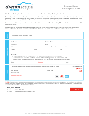 Fillable Online My Domain is in the Redemption Period, What is This ...