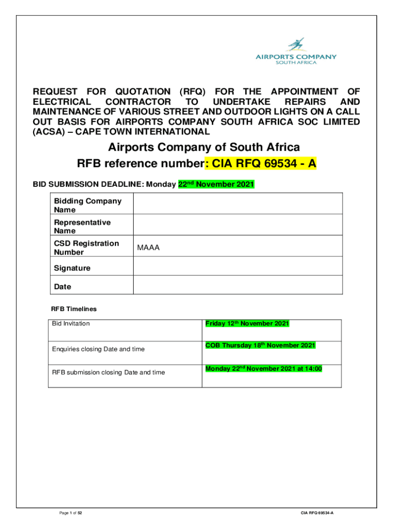 Fillable Online CIA RFQ 69534 Fax Email Print - pdfFiller