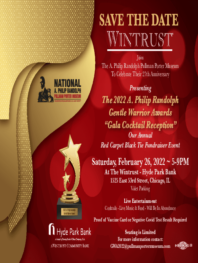 Fillable Online A. Philip Randolph Gentle Warrior Awards Returns as a ...