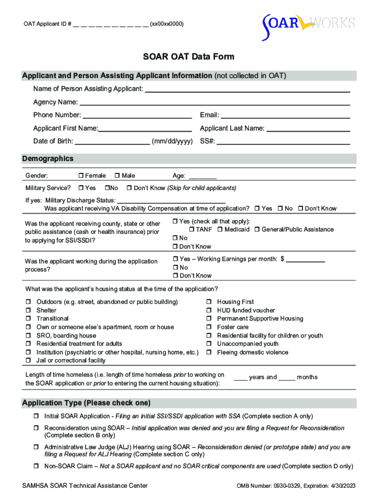 Fillable Online Is the SOAR Online Application Tracking (OAT) Program ...