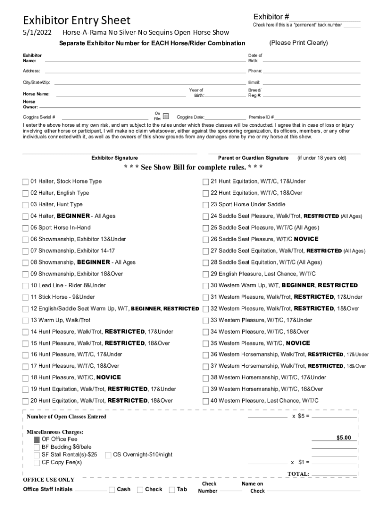 Fillable Online Exhibitor Entry Card Fax Email Print - pdfFiller