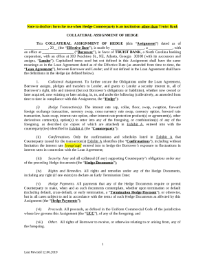 SYN Collateral Assignment of Hedge ( ... Doc Template | pdfFiller