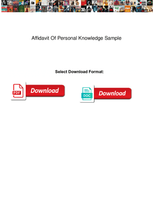 Fillable Online Affidavit Of Personal Knowledge Sample. Affidavit Of ...