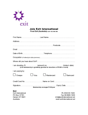 Fillable Online Membership Information Sheet Fax Email Print - pdfFiller