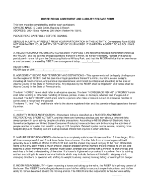 Fillable Online Horse Riding Release FormFill Out and Use This PDF Fax ...