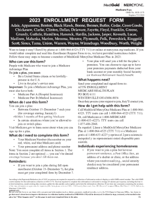 Fillable Online MediGold MercyOne Medicare Plan 2023 Enrollment Form Fax Email Print - pdfFiller