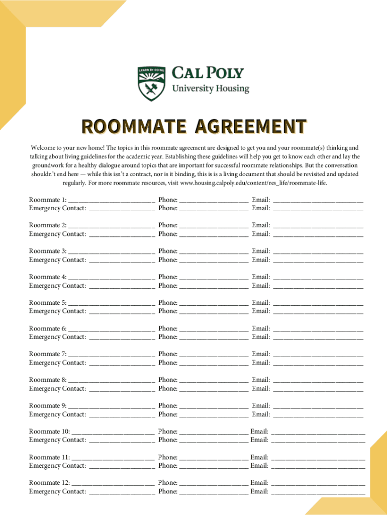 Fillable Online The Ultimate Roommate Agreement: What It Is And Why ...