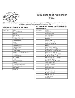 Fillable Online Fun In The Sun Rose Bare Root Grade 1 Bundle Fax Email ...