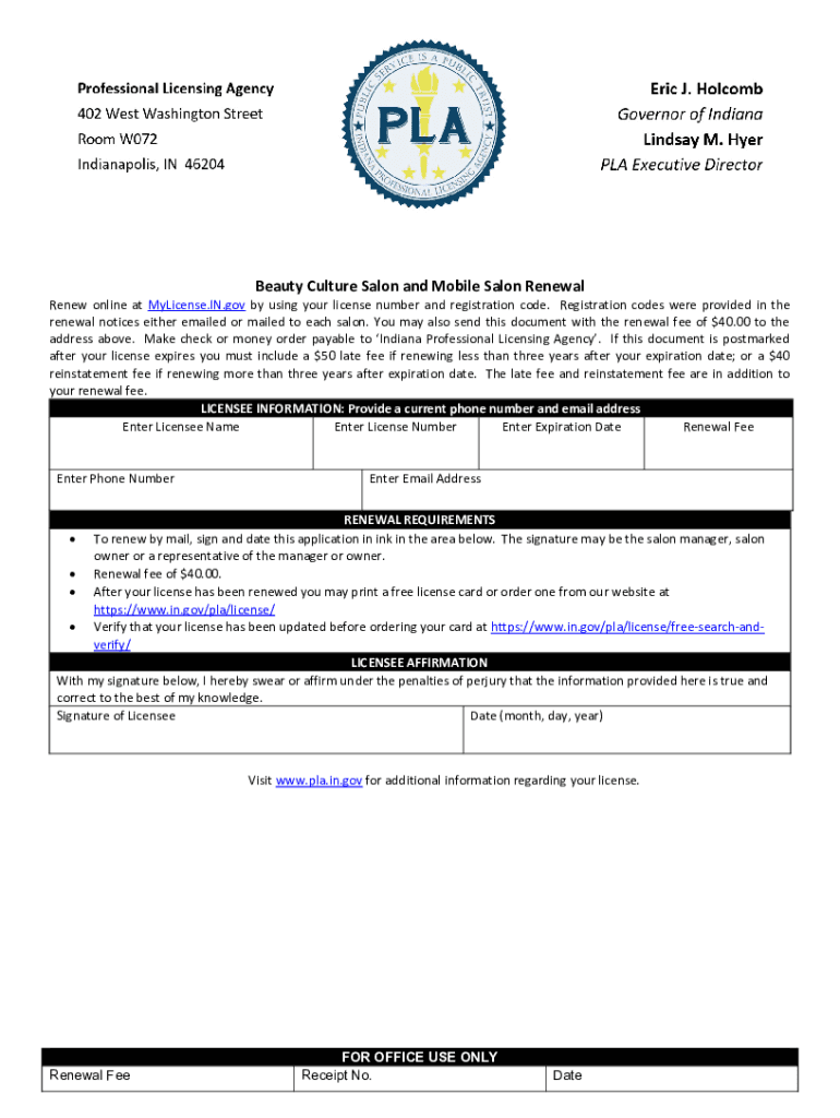 Fillable Online Generic Cosmo Salon Renew Form.doc Fax Email Print - pdfFiller