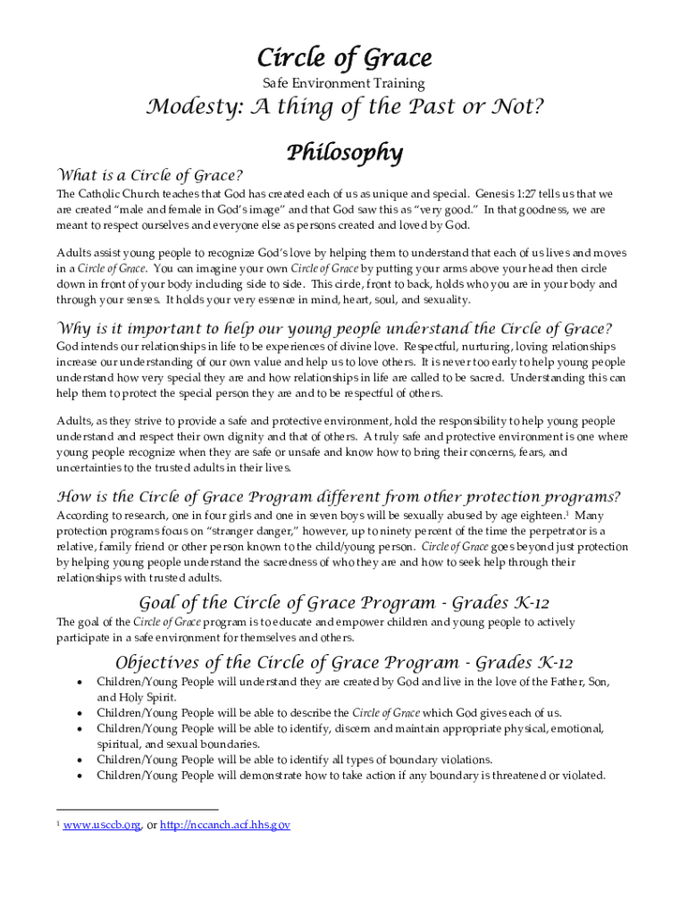 Fillable Online Lesson 1 What is a Circle of Grace? Fax Email Print ...