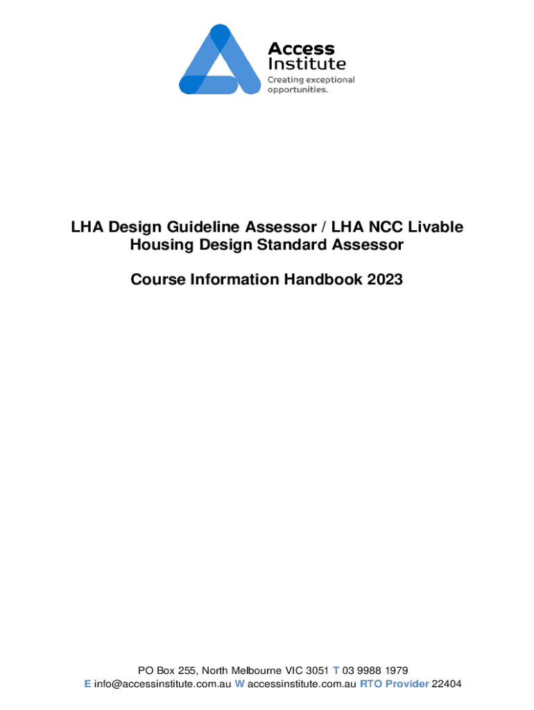 Fillable Online LHA Livable Housing Assessor Design Guideline ...