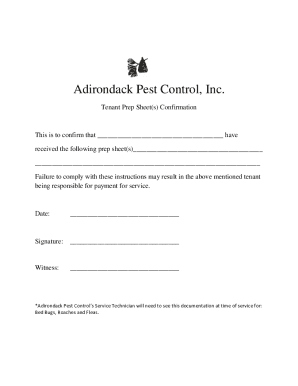 Fillable Online Roach Treatment Prep Sheet Fax Email Print - pdfFiller