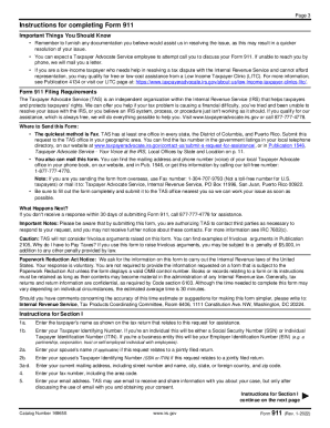 Fillable Online Instructions for completing Form 911 Fax Email Print ...