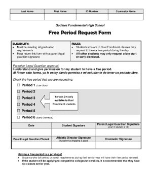 Fillable Online Free Period Request Form Fax Email Print - pdfFiller