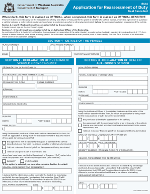 Fillable Online Vehicle Duty Form - Reassessment for Vehicles Returned ...