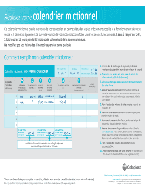 Remplissable En Ligne Calendrier mictionnel MON PREMIER CALENDRIER Fax ...