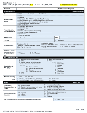 Fillable Online Stroke, Diabetes, ICH TJC STK, TJC CSTK, EVT ICH layer ...