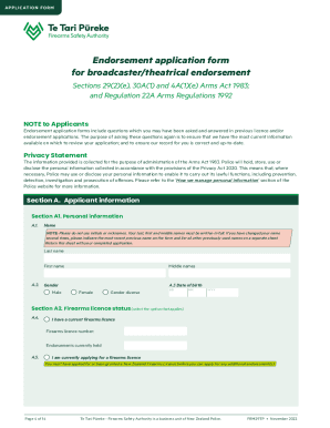 Fillable Online New Zealand Firearms Licence: Application FormPDF Fax ...