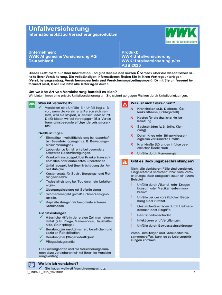 Ausfüllbar Online WWK Allgemeine Versicherung AG Fax Email Drucken ...