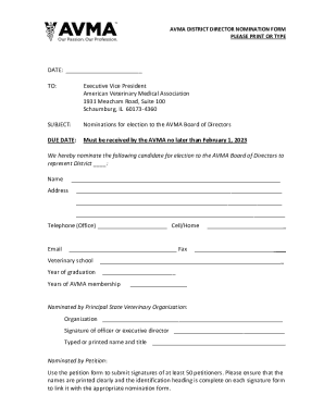 Fillable Online District Director Nominations Form Fax Email Print ...