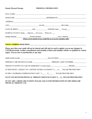 Fillable Online Physical Therapy Patient Referral & Prescription Form ...