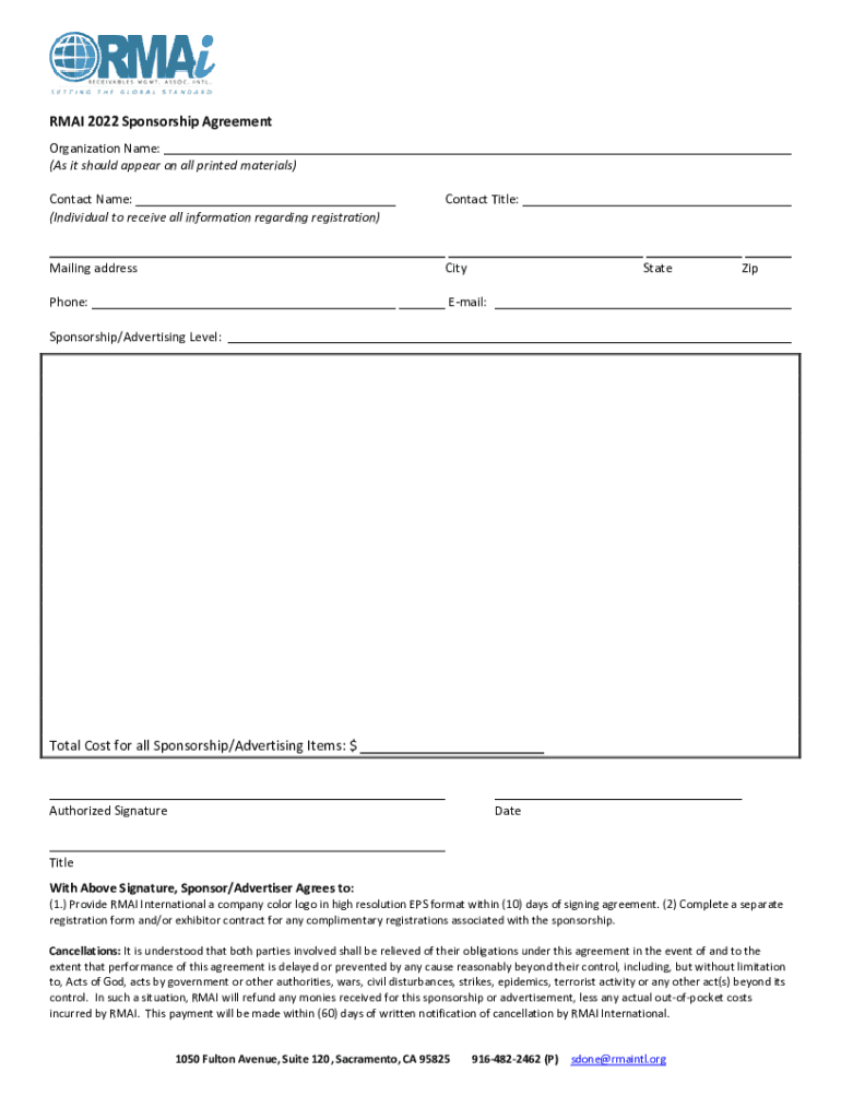 Fillable Online 2022 Michigan Fishing Guide sponsorship agreement form ...