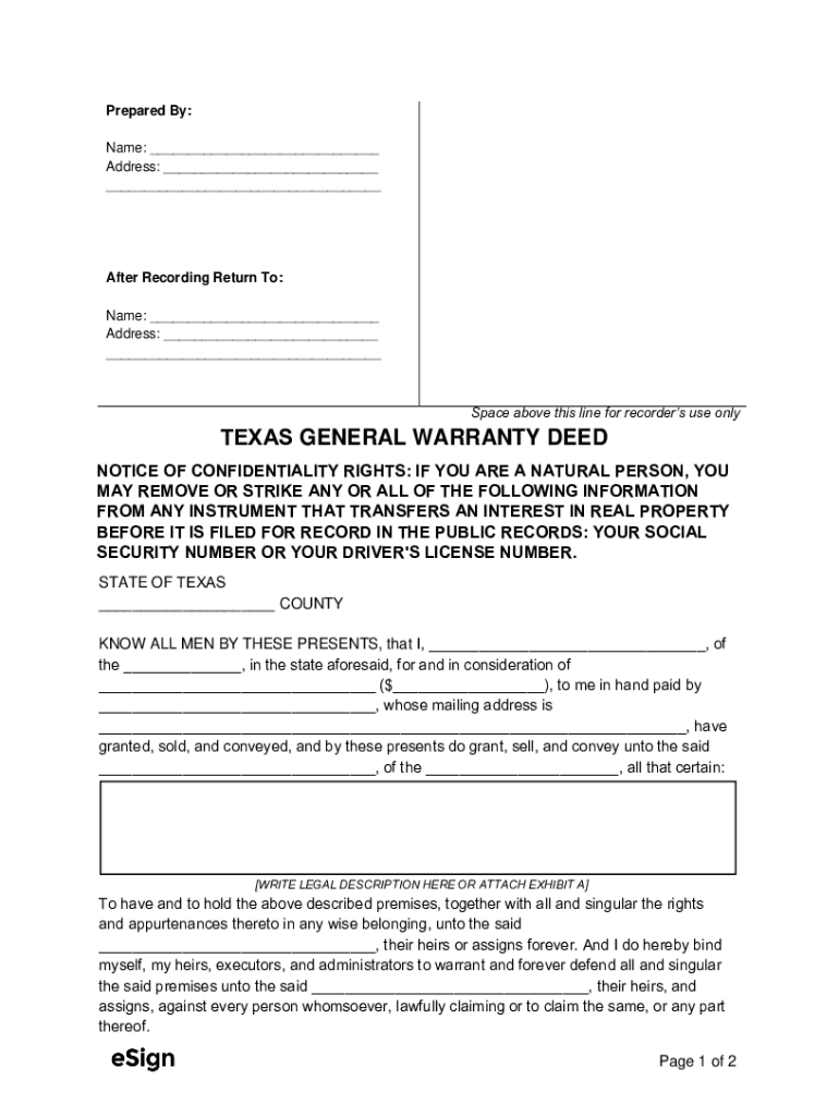 Fillable Online EXHIBIT L FORM FOR SPECIAL WARRANTY DEED ... Fax Email Print - pdfFiller