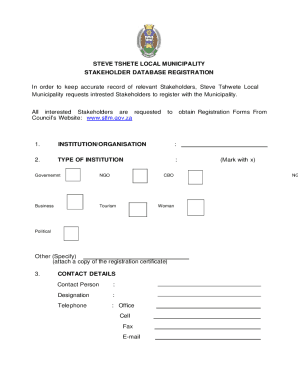 Fillable Online STAKEHOLDER DATABASE FORM.doc Fax Email Print - pdfFiller