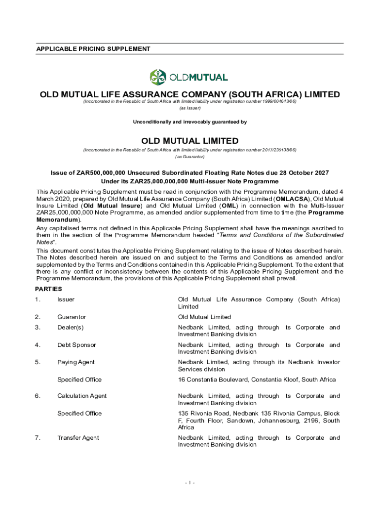 Fillable Online Old Mutual : Notice of availability of reviewed Financial ... Fax Email Print ...