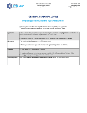 Fillable Online General Personal Loan Package - Jul2019.xlsx Fax Email ...