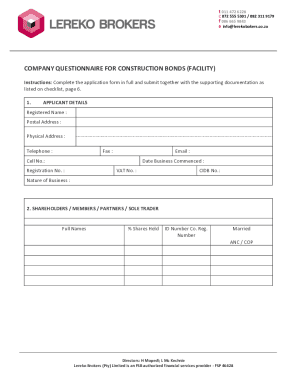 Fillable Online lerekobrokers co Surety Bond Guarantee Program ...