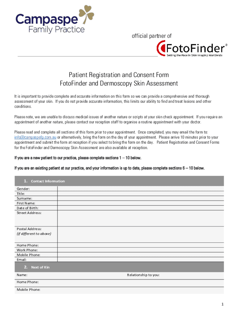 Fillable Online Patient Registration and Consent Form FotoFinder and ...