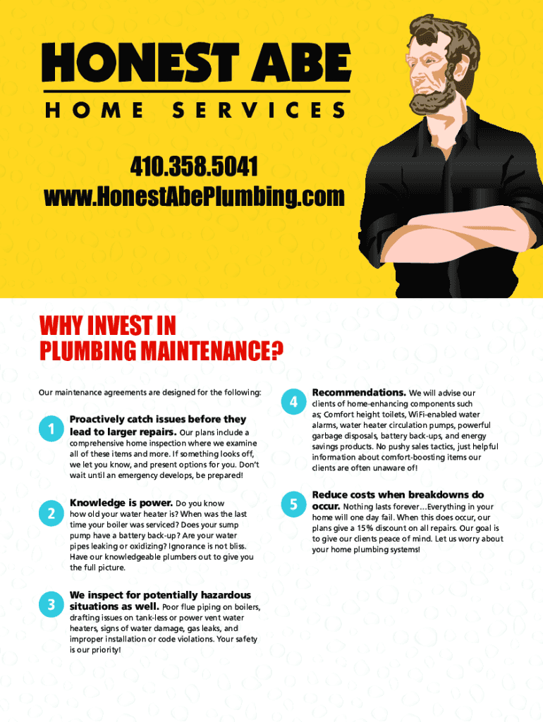 Fillable Online What is a Plumbing Maintenance Agreement and How Can ...
